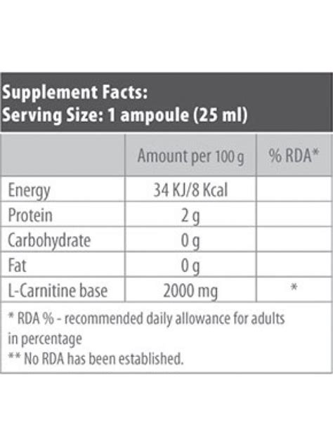 BioTech - L-Carnitine ампули 2000мг. 20бр. - Хранителни добавки за жени ...