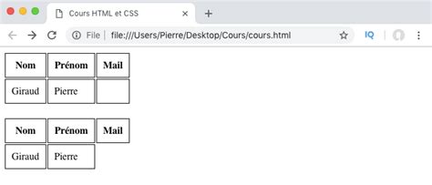 Mettre En Forme Un Tableau Html Avec Du Css Pierre Giraud