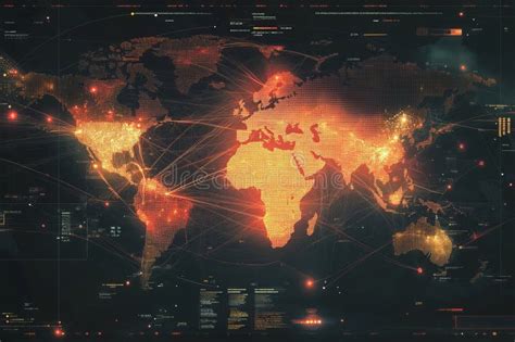 Digital Map Displaying Global Trade Statistics With Vibrant Overlays
