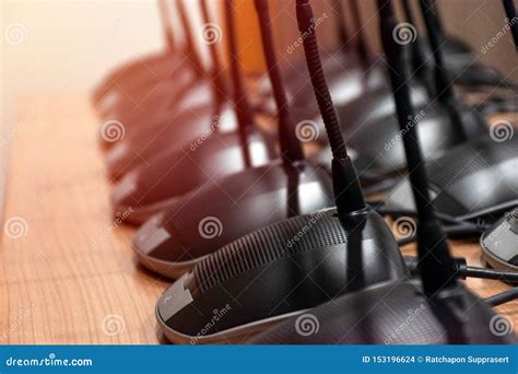 Close Up Line Array Microphone Conference Stock Photo Image Of Concert Audio