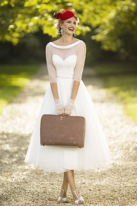 Brighton Belle Heidi Calf Tea Length 1950s Vintage Wedding Dress