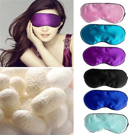 Buy 1pc New Pure Silk Sleep Eye Mask Padded Shade Cover Travel Relax Aid