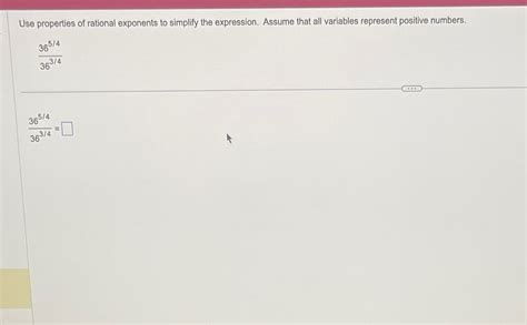 Solved Use Properties Of Rational Exponents To Simplify The Chegg
