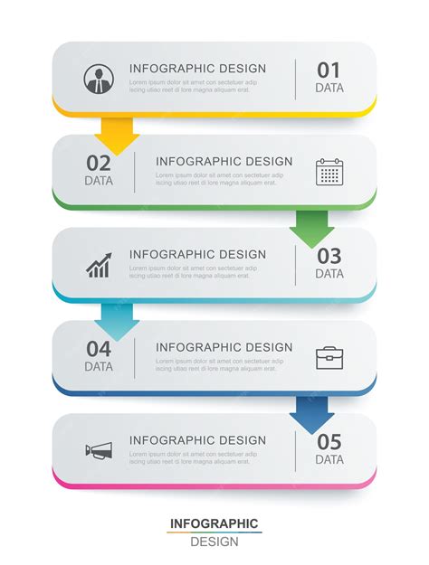 Premium Vector 5 Data Infographics Timeline Tab Paper Index Template Vector Illustration