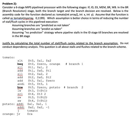 Solved Consider A Stage Mips Pipelined Processor With The Chegg