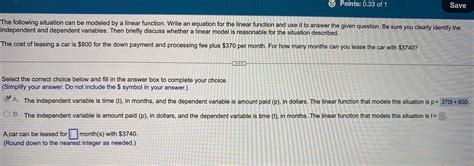 The Following Situation Can Be Modeled By A Linear Function Write An