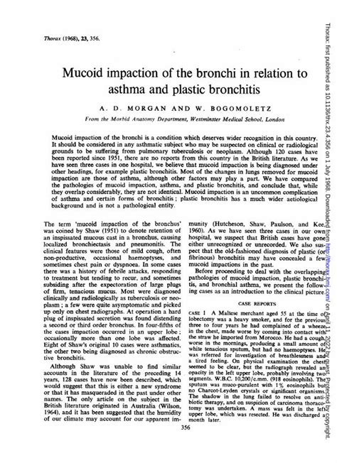 Pdf Mucoid Impaction Asthmaand Plastic Bronchitis Dokumen Tips