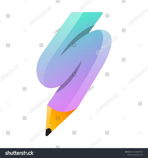 Pencil Art Analogy Color Vector Logo Stock Vector Royalty Free