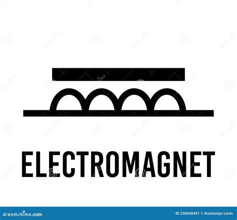 Electromagnet Electronic Component Vector Icon Flat Design Concept