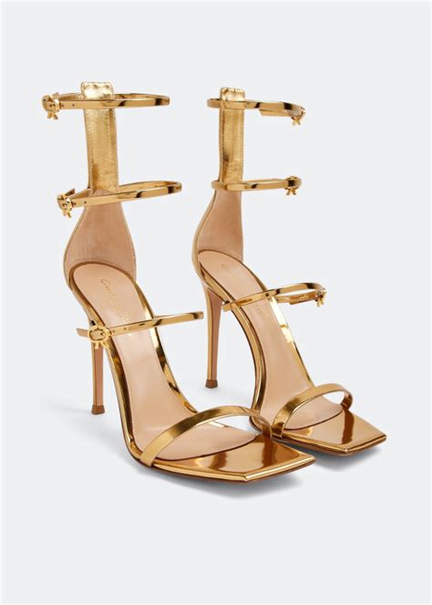 Gianvito Rossi Ribbon Uptown Sandals For Women Gold In Uae Level Shoes