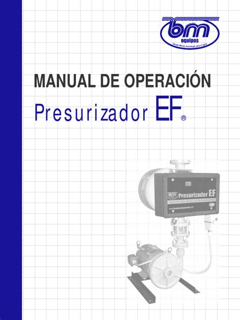 Manual De Operación Presurizador Ef Pdf Conector Eléctrico Tanques