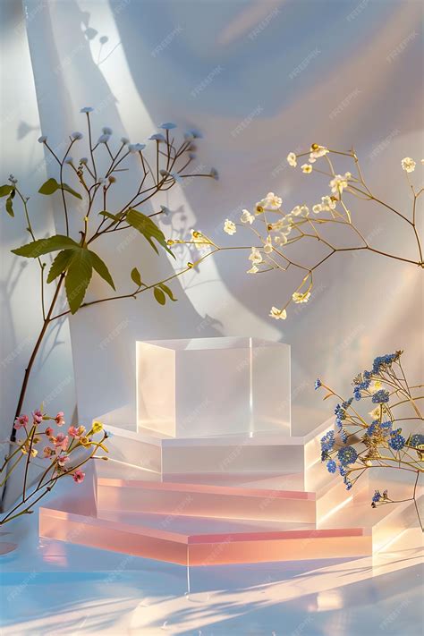 Nested Hexagon Shaped Plexiglass Product Stand With Translucent And