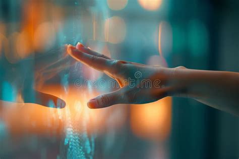 Futuristic Hand Interaction With Digital Interface Stock Illustration Illustration Of Haptic