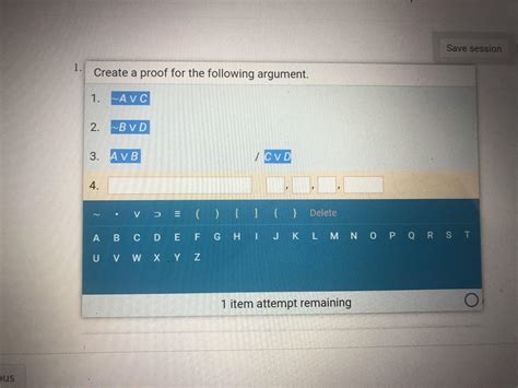 Solved Save Session Create A Proof For The Following Chegg