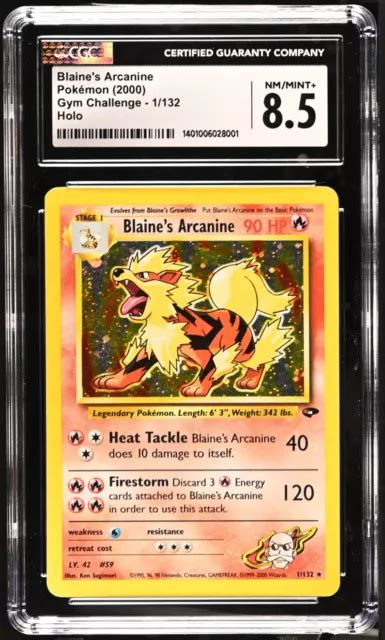 POKÉMON BLAINE S Arcanine Gym Challenge Holo CGC