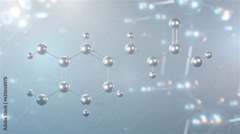 Caffeic Acid Molecular Structure 3d Model Molecule Hydroxycinnamic