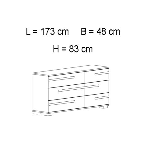 Комод двойной 6 ящиков Volare White фабрики Status VOBWHCM01