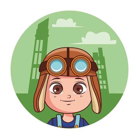 Dessin Animé Mignon Garçon Vecteur Premium
