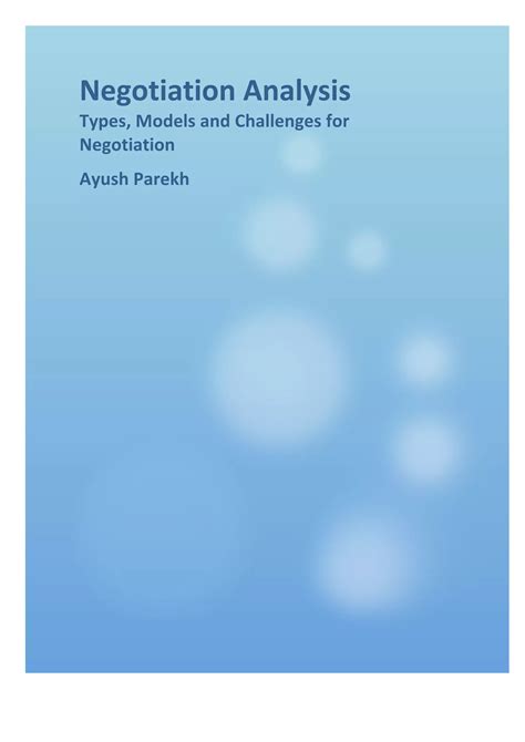 Negotiation Analysis Pdf