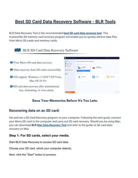 Ppt Sd Card Data Recovery Software Recover Lost Data Blr Tools