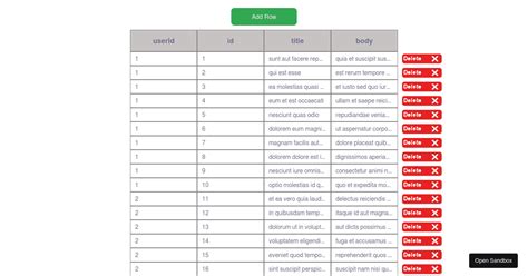 table posts codesandbox