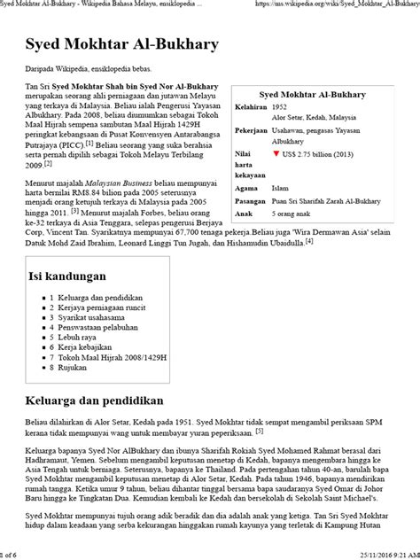 Syed Mokhtar Al Bukhary Kelahiran 1952 Pdf