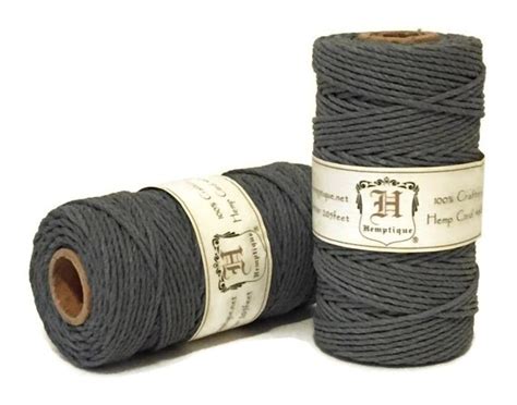 Hemp Cord Gray 1 8mm Macrame Cord Packaging String By Hempbydesign