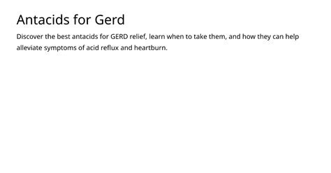 Antacids For Gerd Meds Is