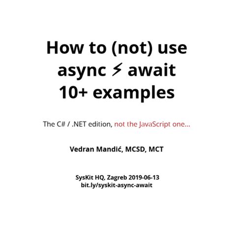 How To Not Use Async Await 10 Examples
