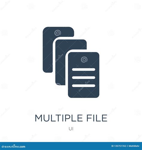 Multiple File Icon In Trendy Design Style Multiple File Icon Isolated