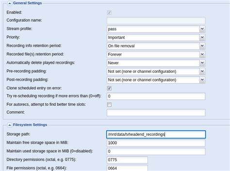 Recordings Directory Permissions Tvheadend Org