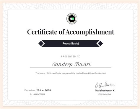 Reactjs Frontenddeveloper Certified Webdevelopment Hackerrank
