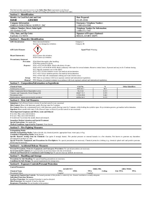 Fillable Online Ghs Classifications Fax Email Print Pdffiller