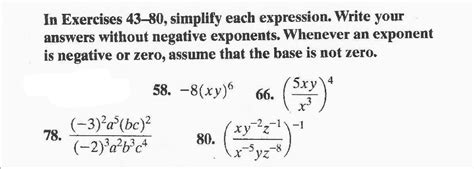 solved in exercises 43 80 simplify each expression write