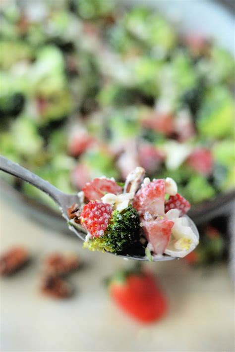 Low Carb Strawberry Broccoli Salad Sweet And Savory Recipe