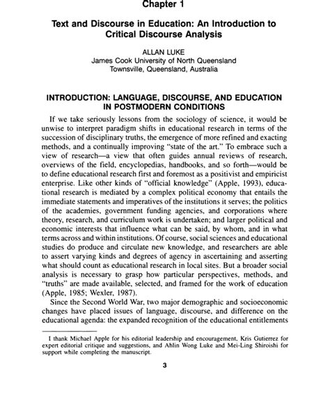 Chapter 1 Text And Discourse In Education An Introduction To Critical Discourse Analysis