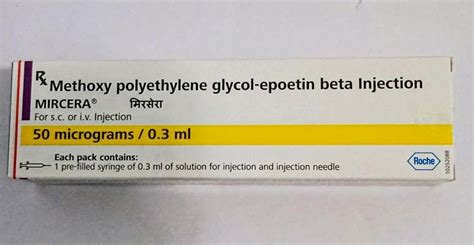 Mircera 50mcg Methoxy Polyethylene Glycol Epoetin Beta Inj At Rs