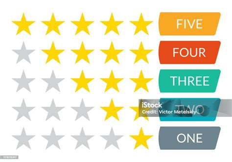 별 등급 아이콘입니다 검토 분류 피드백 서비스 품질에 대한 행에 별 5 개 다섯 가지 수준으로 인포 그래픽 개념 벡터 그림입니다 1에 대한 스톡 벡터 아트 및 기타 이미지