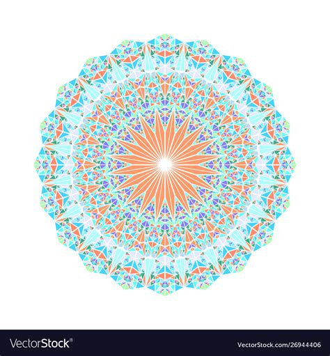 Round Colorful Ornate Triangle Tile Mosaic Mandala