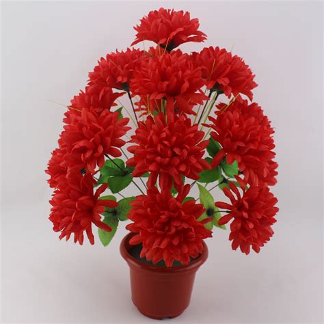 厂家落地仿真花清明节18头菊花扫墓祭祀上坟简约雏菊假花束花艺 虎窝淘