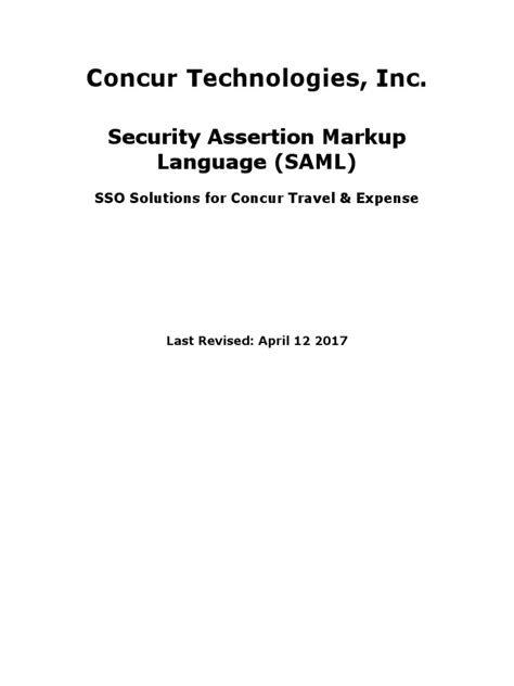 Concur Saml Guide Pdf Mobile App Login