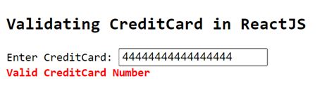 如何在 ReactJS 中验证信用卡号 码农参考