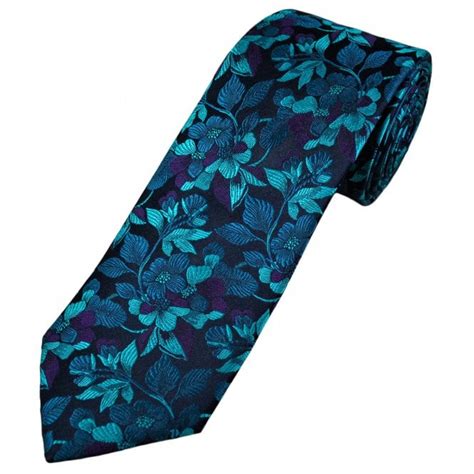 Tresanti Celeste Navy Blue Turquoise Purple Floral Pattern Men S