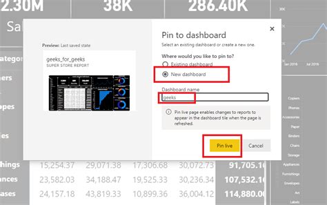 Power BI Pin Report To A Dashboards GeeksforGeeks