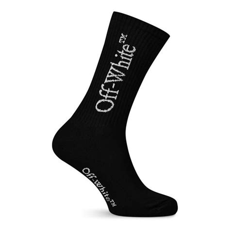 Off White Logo Sock Men Black Flannels