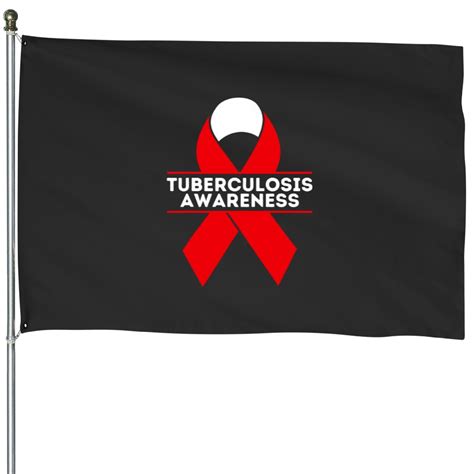 Lung Cancer Awareness Tuberculosis End Tb Red Cancer Ribbon House Flags