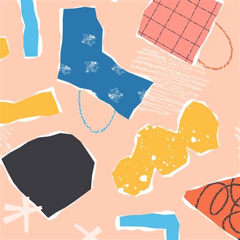 컷아웃 콜라주 패턴 디자인 무료 벡터