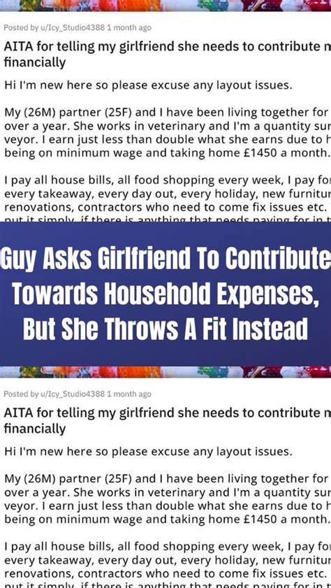Guy Asks Girlfriend To Contribute Towards Household Expenses But She Throws A Fit Instead Artofit