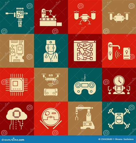 Set Drone Flying With Action Camera Doctor Electronic Computer Components Motherboard Chip