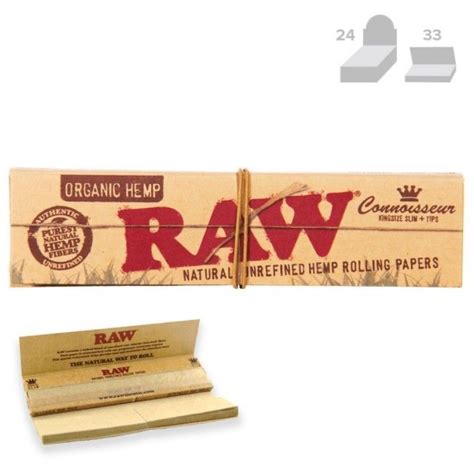 Raw Connoisseur Classic King Size Slim Natural Papers And Tips